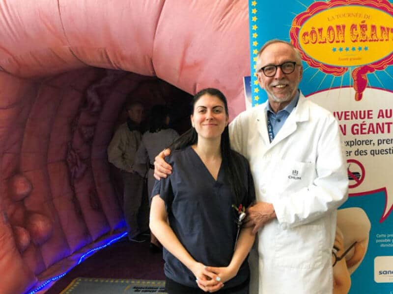Giant Colon Visits University Of Montreal Hospital Centre Colorectal